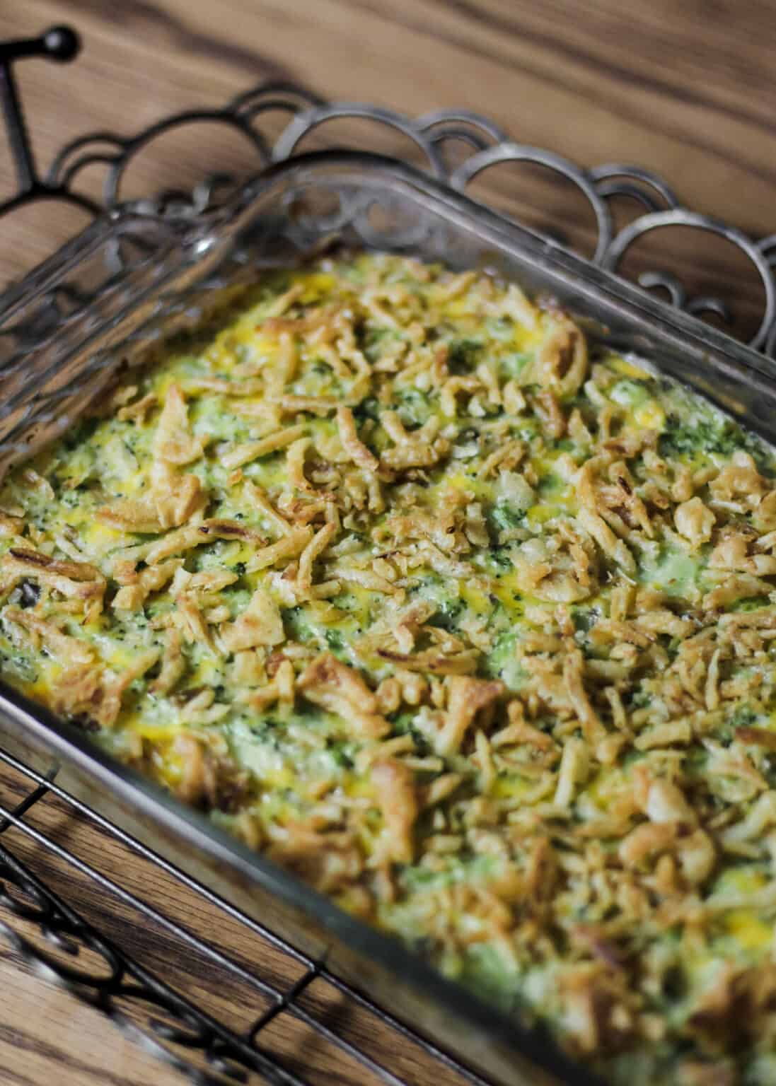 Easy Broccoli Casserole with French Fried Onions - Celebrations at Home
