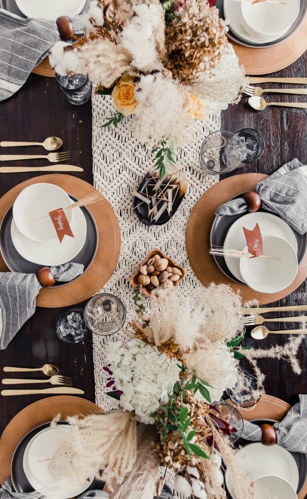 Beautiful Neutral Thanksgiving Tablescape - Celebrations at Home