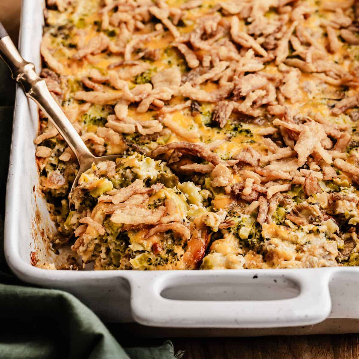 Easy Broccoli Casserole (with French's Fried Onions) - Celebrations at Home