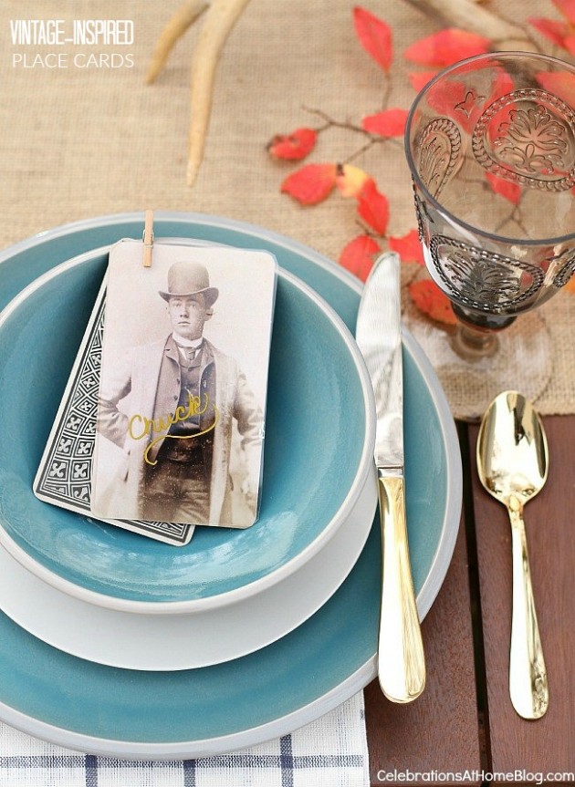 DIY Vintage Style Place Cards - Celebrations at Home