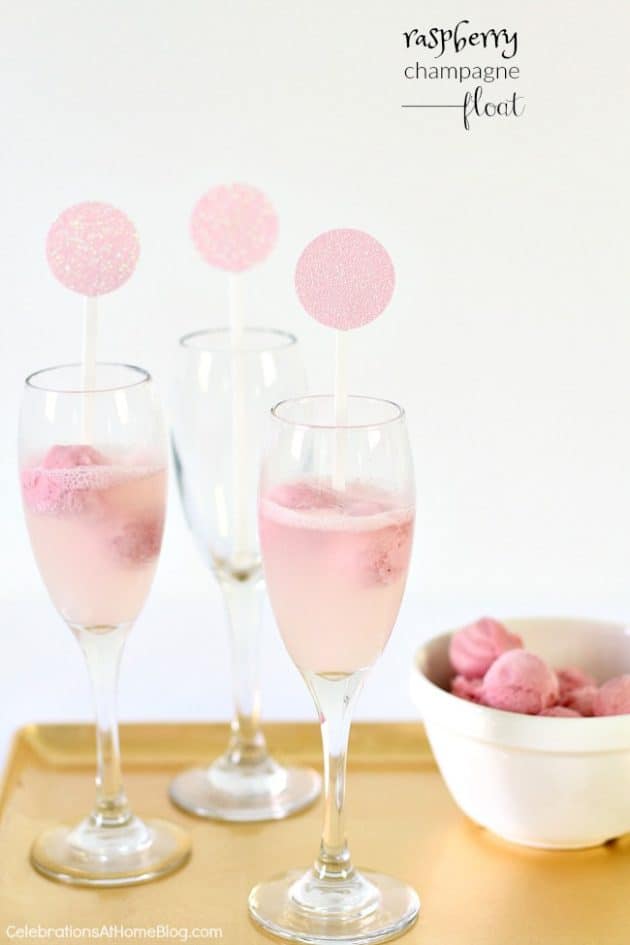 Raspberry Champagne Float - Celebrations at Home