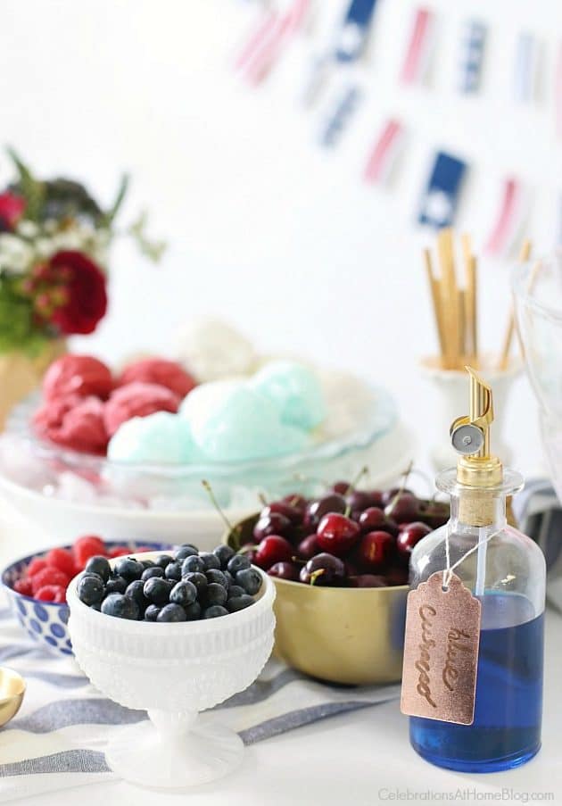 How To Set Up A Red White Blue Ice Cream Floats Bar For 4th Of July