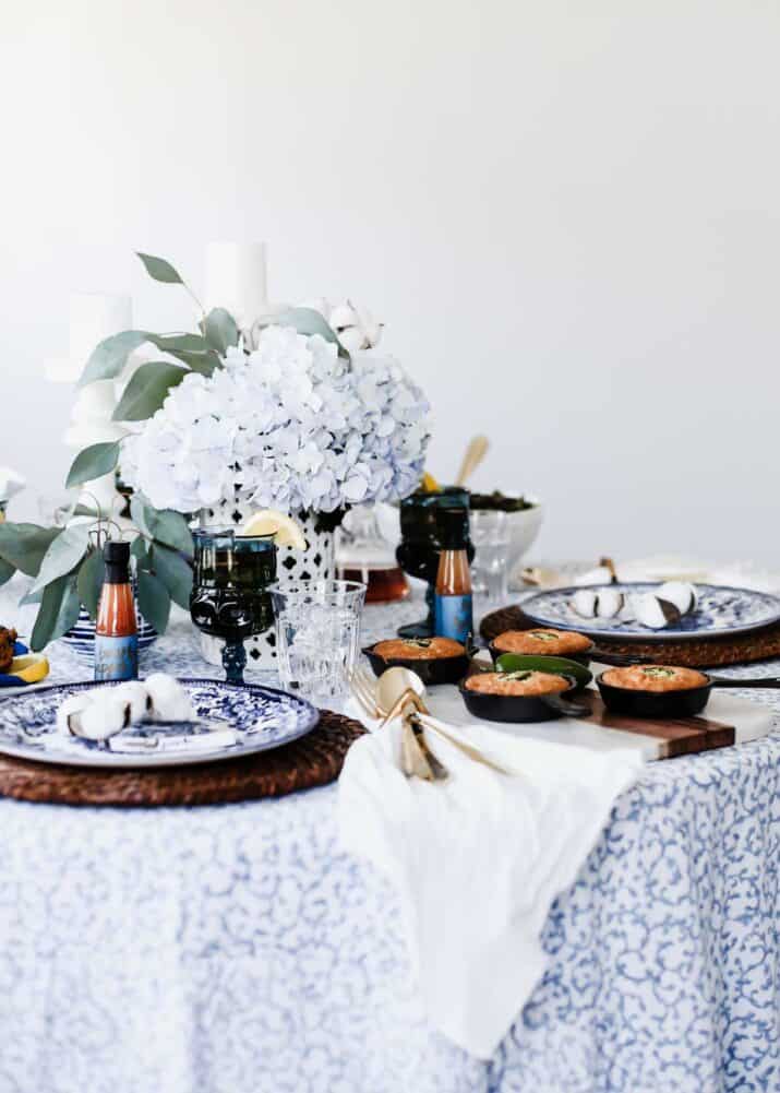 Southern Style Dinner Party Tablescape & Menu - Celebrations at Home