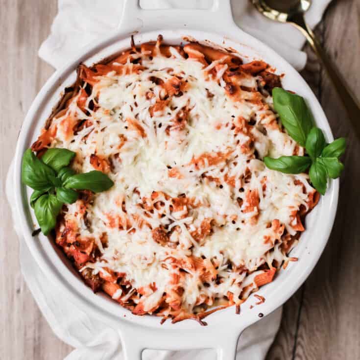 Easy Layered Penne Pasta Bake - Celebrations at Home