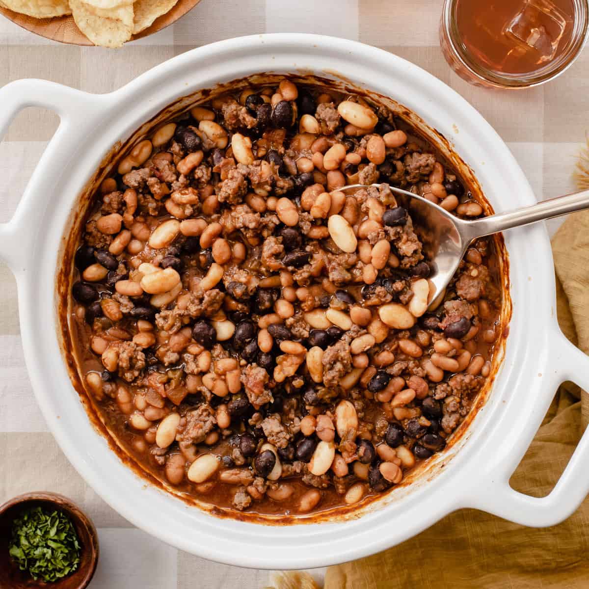 Easy Baked Beans with Ground Beef - Celebrations at Home