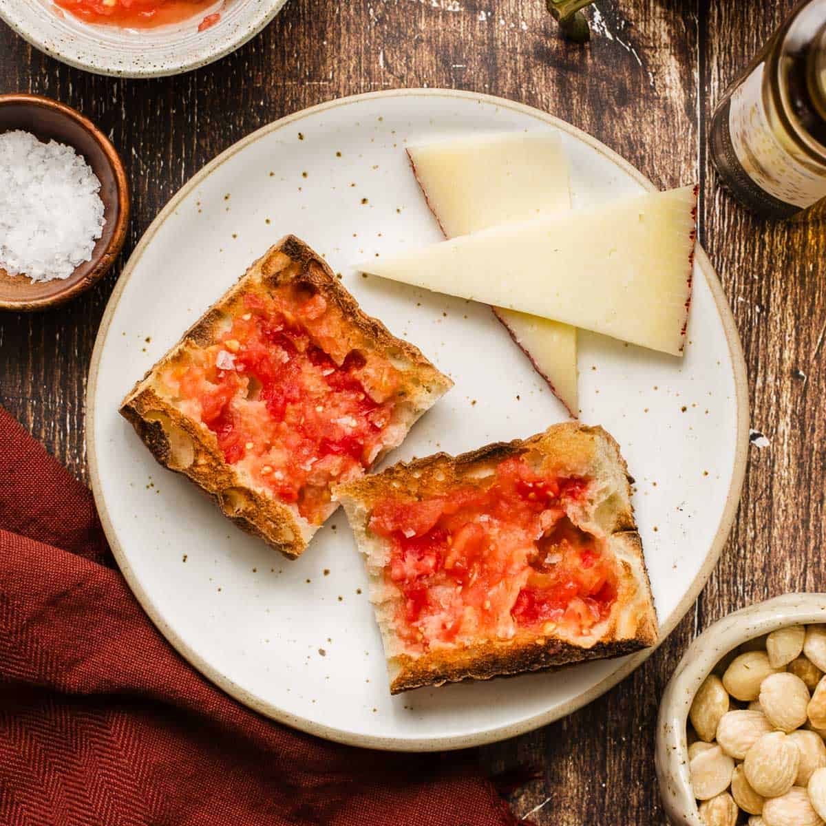 Spanish Tomato Bread (Pan Con Tomate) - Celebrations at Home